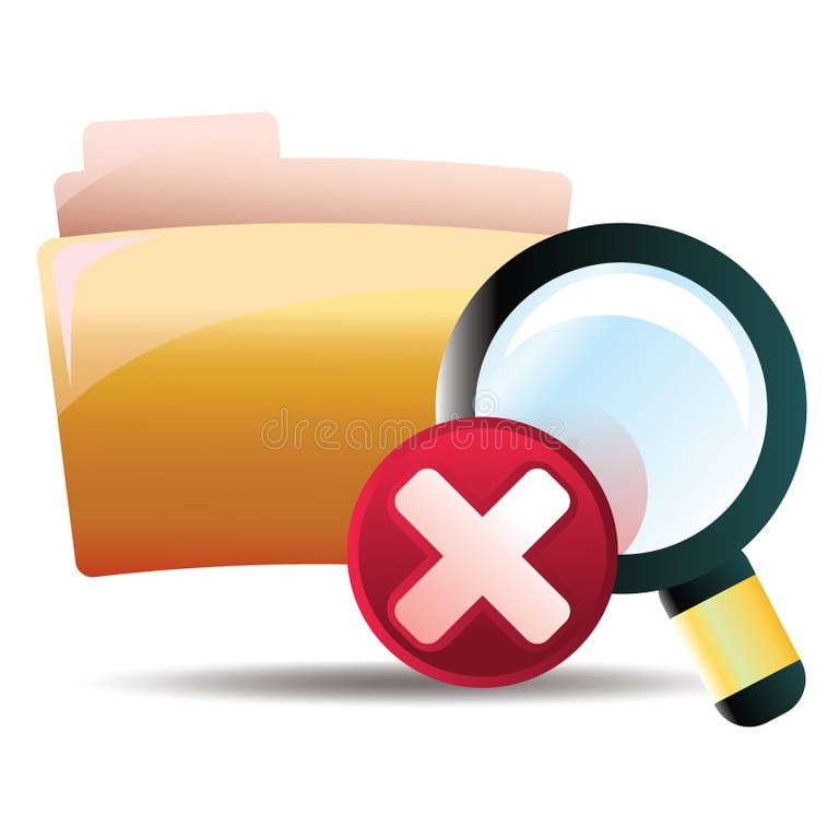 Folder with Magnifier. Vector Illustration Decorative Design Stock ...