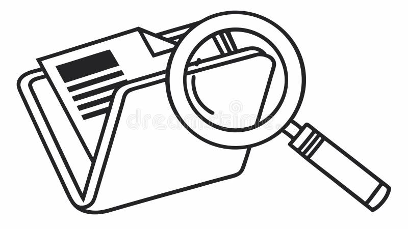 Folder with Magnifying Glass, Search Icon, Vector Design Generative AI ...