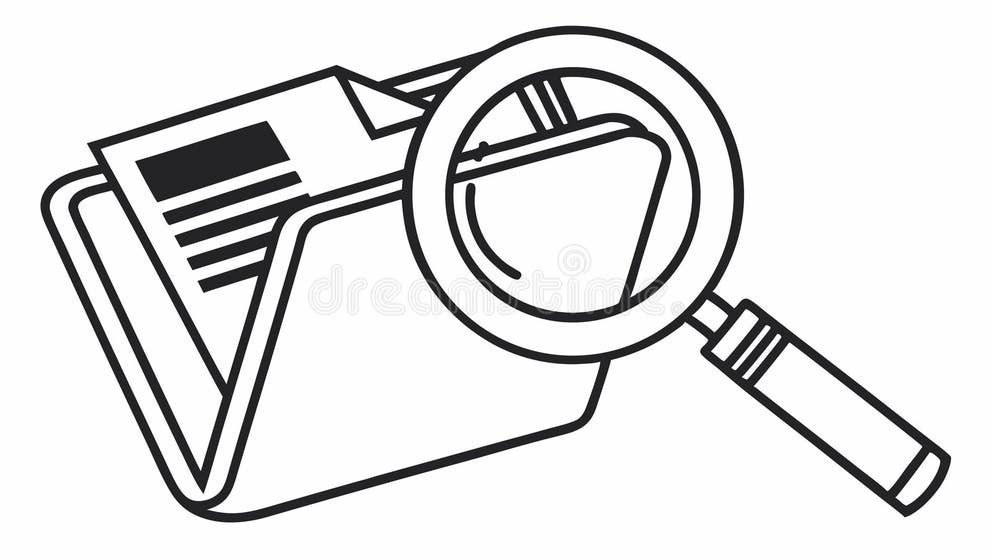 Folder with Magnifying Glass, Search Icon, Vector Design Generative AI ...