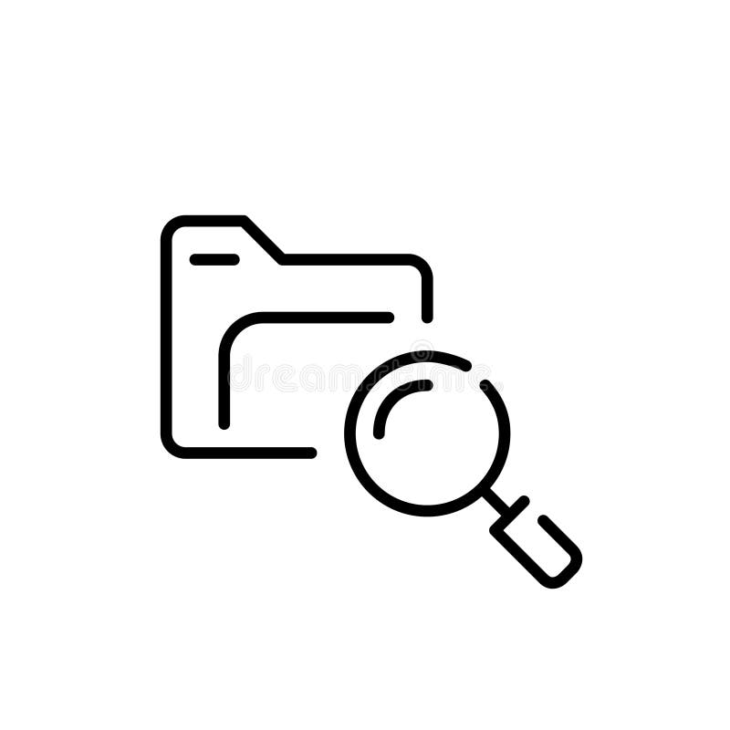 Folder and Magnifying Glass. Searching Files in Database. Document ...