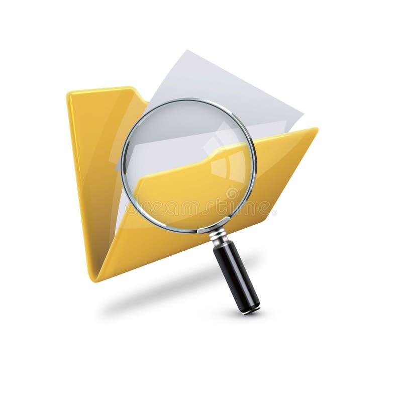 Folder with Magnifying Glass. Vector Illustration Decorative Design ...