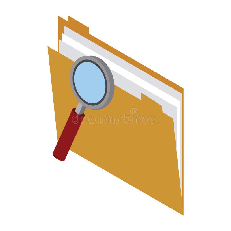 Folder with Magnifying Glass Stock Vector - Illustration of folder ...