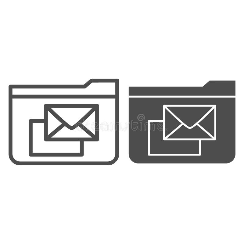 Folder for Mail Line and Glyph Icon. Folder with Envelope Vector ...