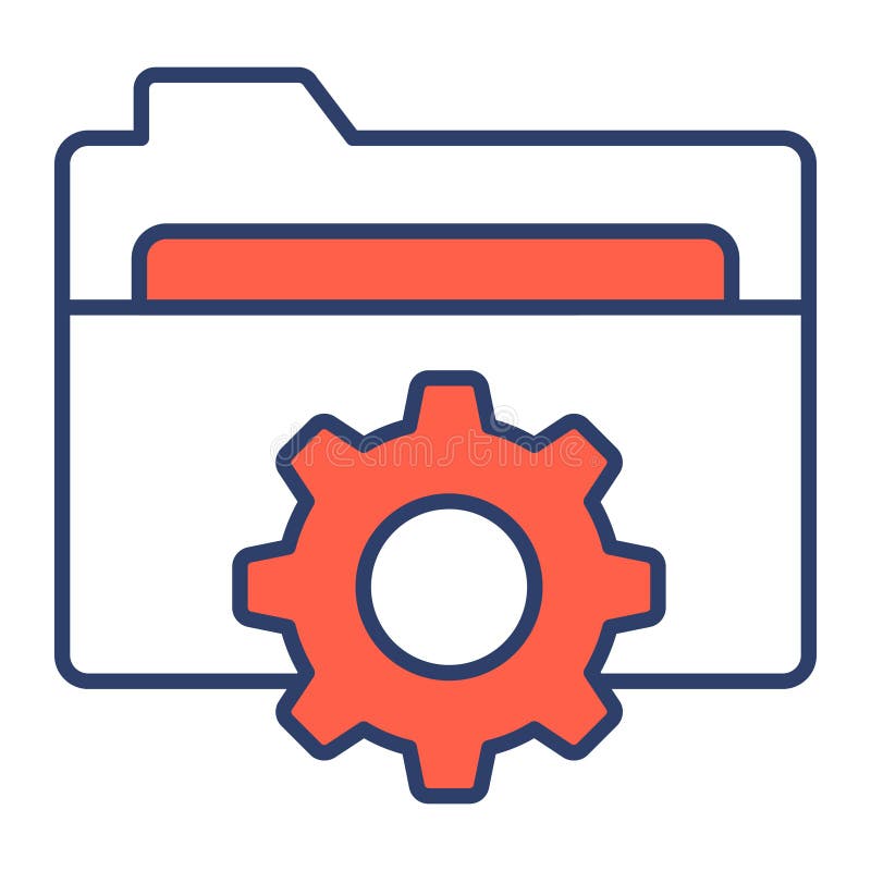 Gear with Folder, Icon of Folder Setting in Modern Style Stock Vector ... Gear with Folder, Icon of Folder Setting in Modern Style Stock Vector ...