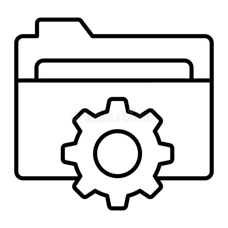 Gear with Folder, Icon of Folder Setting in Modern Style Stock Vector ... Gear with Folder, Icon of Folder Setting in Modern Style Stock Vector ...