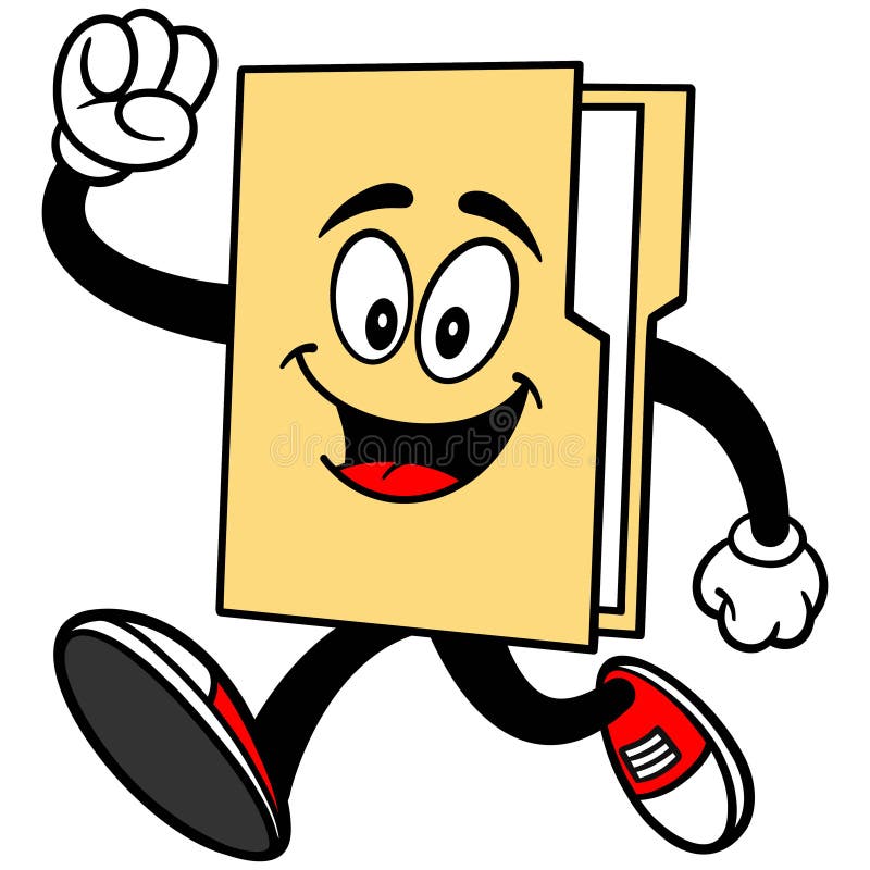 Folder Mascot Running stock vector. Illustration of characters - 55195457