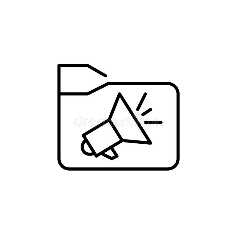 Folder with Megaphone. File Sharing and Communication Hub. Pixel ...