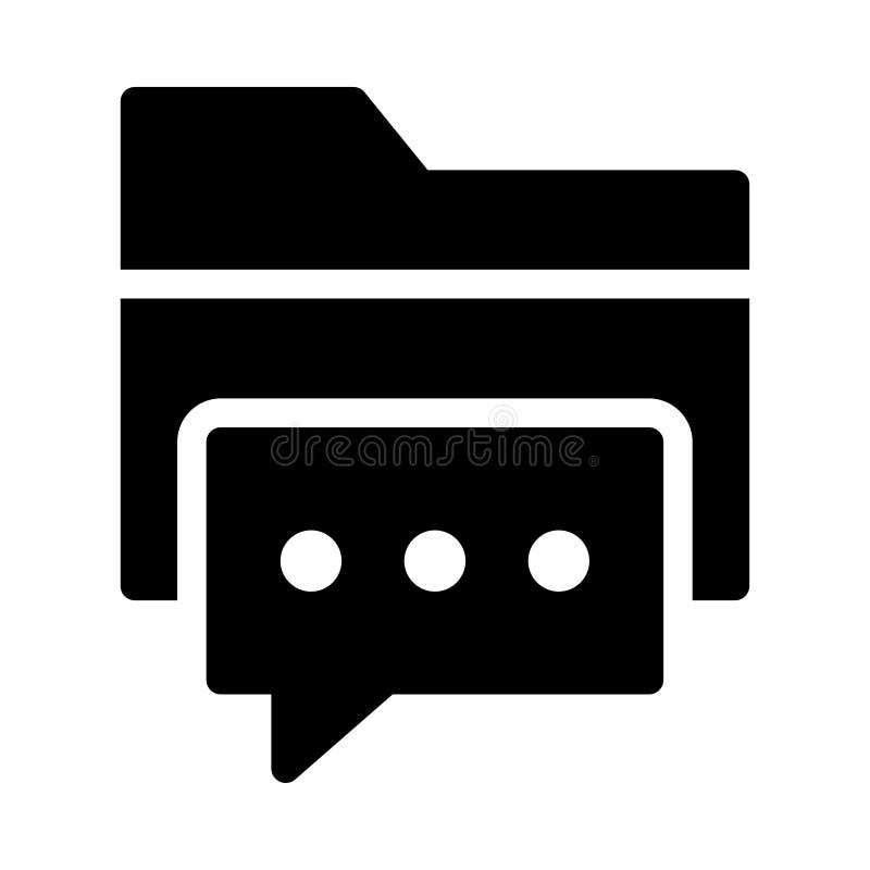 Folder Message Vector Glyph Flat Icon Stock Illustration - Illustration ...