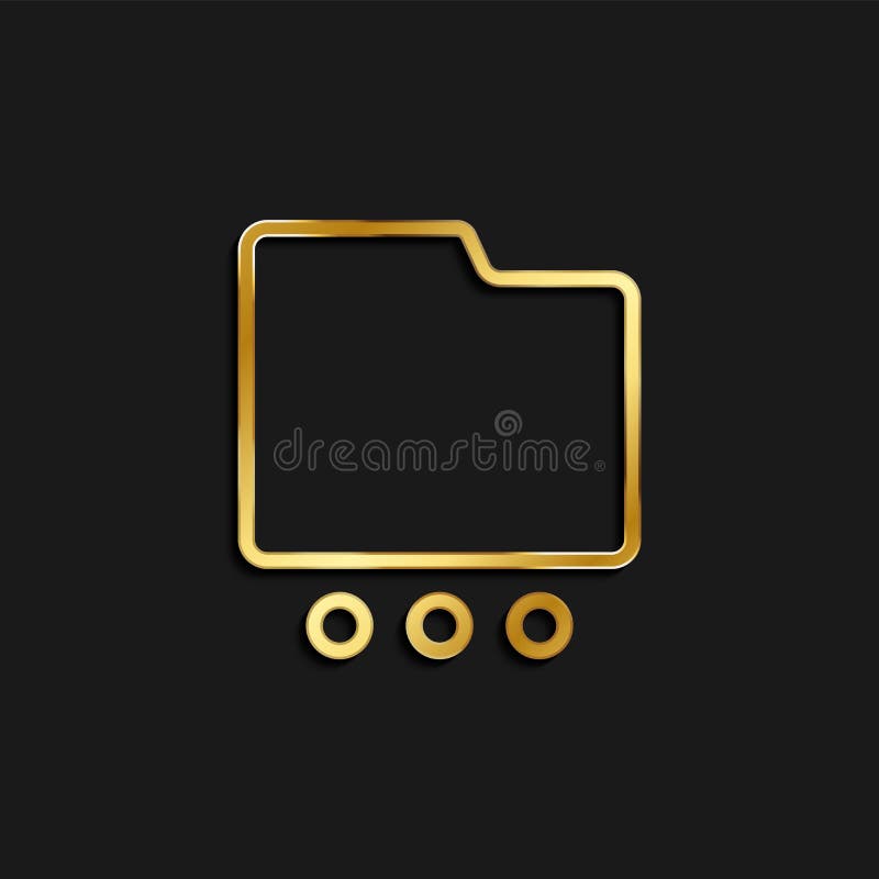 Folder, More, Options Gold Icon. Vector Illustration of Golden Stock ...