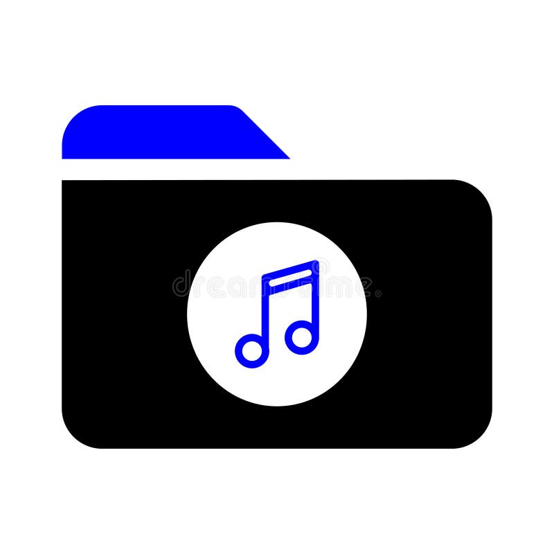 Folder Music Icon stock vector. Illustration of note - 198434086