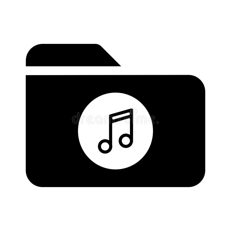 Folder Music Icon stock vector. Illustration of note - 198434417
