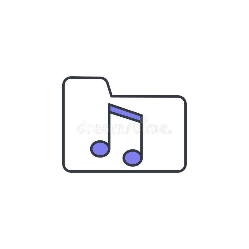 Folder with Music Icon. Element of Web Icon with One Color for Mobile ...