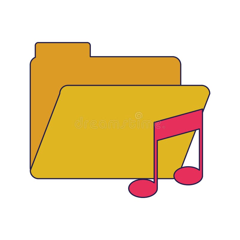 Folder with music note stock vector. Illustration of audio - 137604813