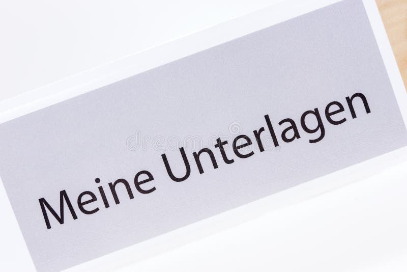 Folder My Documents in German Stock Image - Image of archive, report ...
