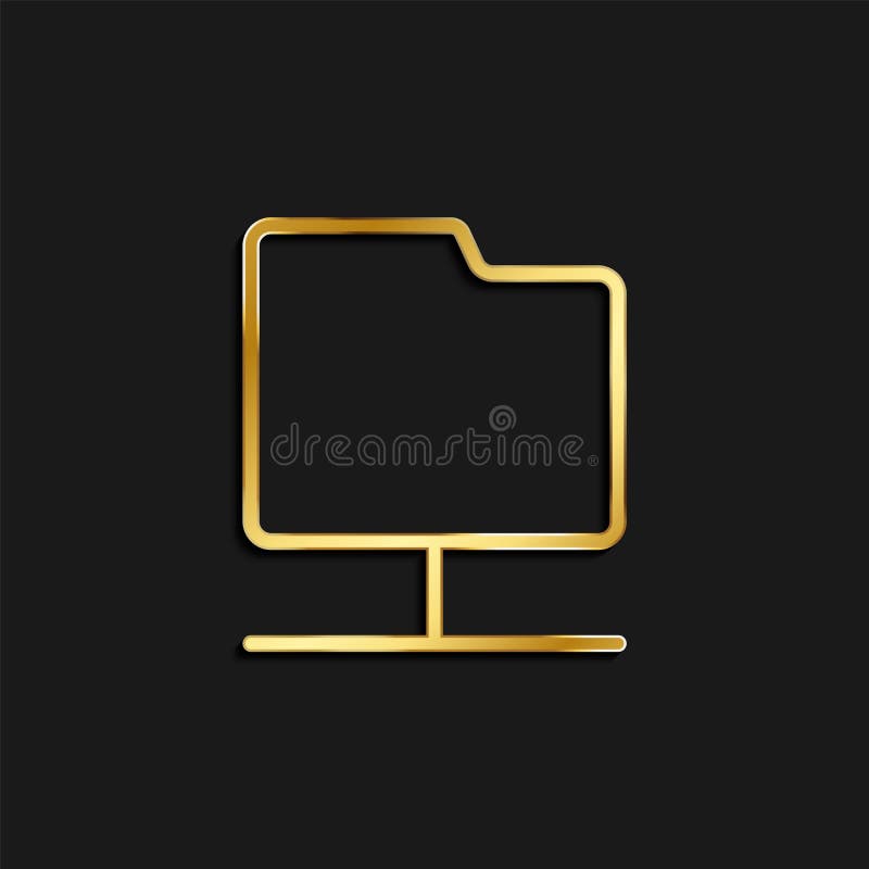 Folder, Network Gold Icon. Vector Illustration of Golden Stock ...