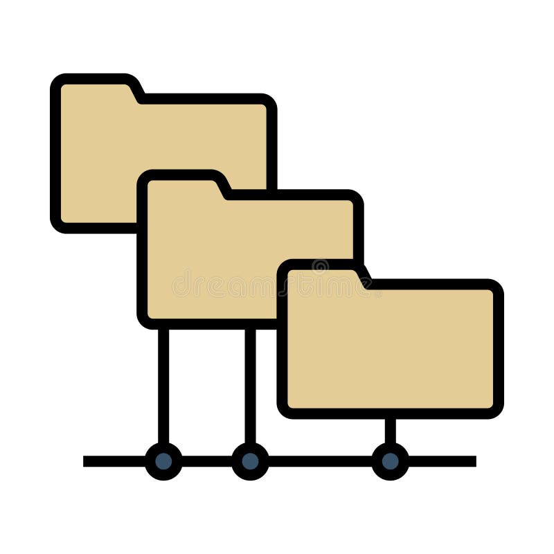 Folder Network Icon stock vector. Illustration of outline - 238614361