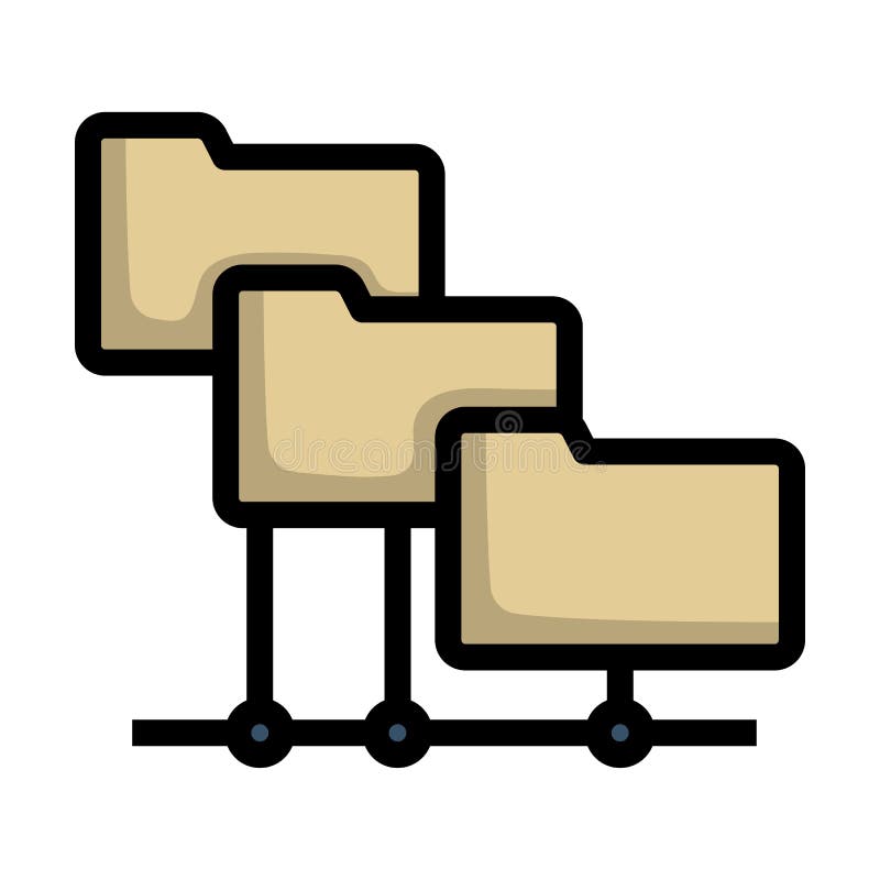 Folder Network Icon stock vector. Illustration of business - 215498702