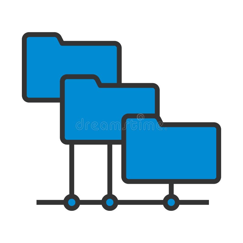 Folder Network Icon stock vector. Illustration of database - 254629330
