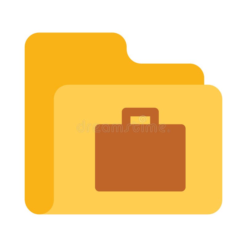 Folder Office Bag Color VECTOR Icon Stock Illustration - Illustration ...
