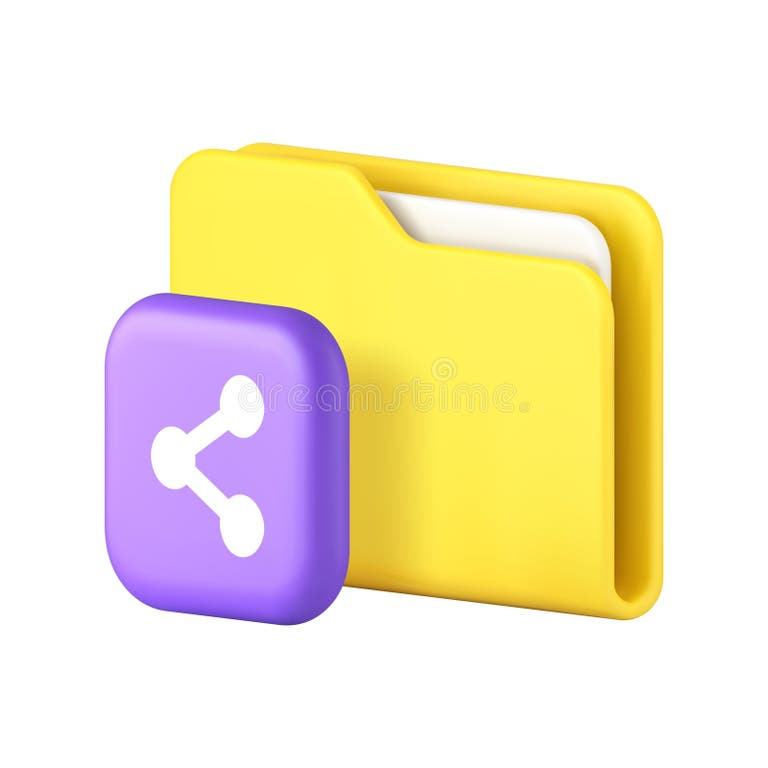 Folder Office Document Archive Sharing Business Desktop Directory 3d ...