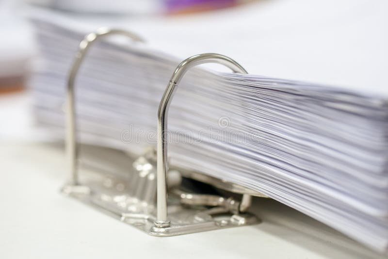 Folder with Office Paper Stack. Procrastination and Paperwork Concept ...