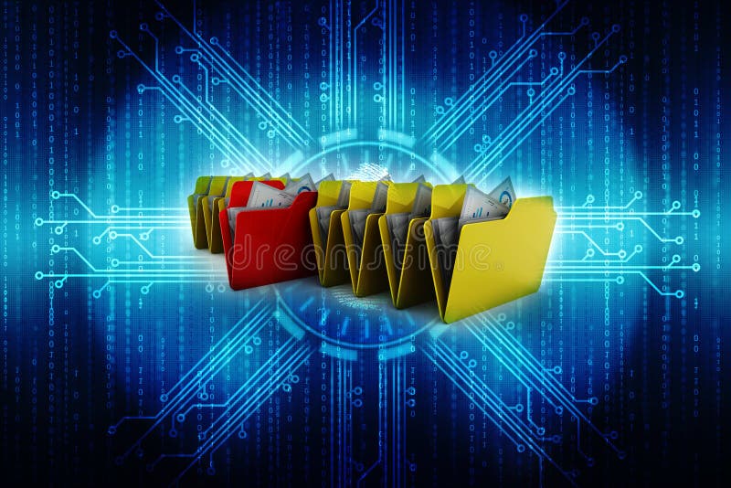 Folder. Open Folder with Papers 3d Render Stock Illustration ...