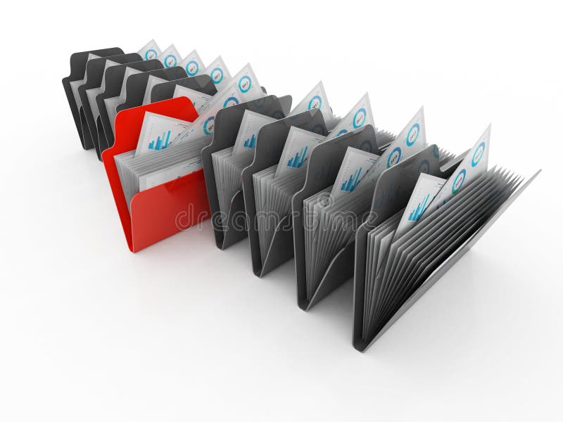 Folder. Open Folder with Papers 3d Render Stock Illustration ...
