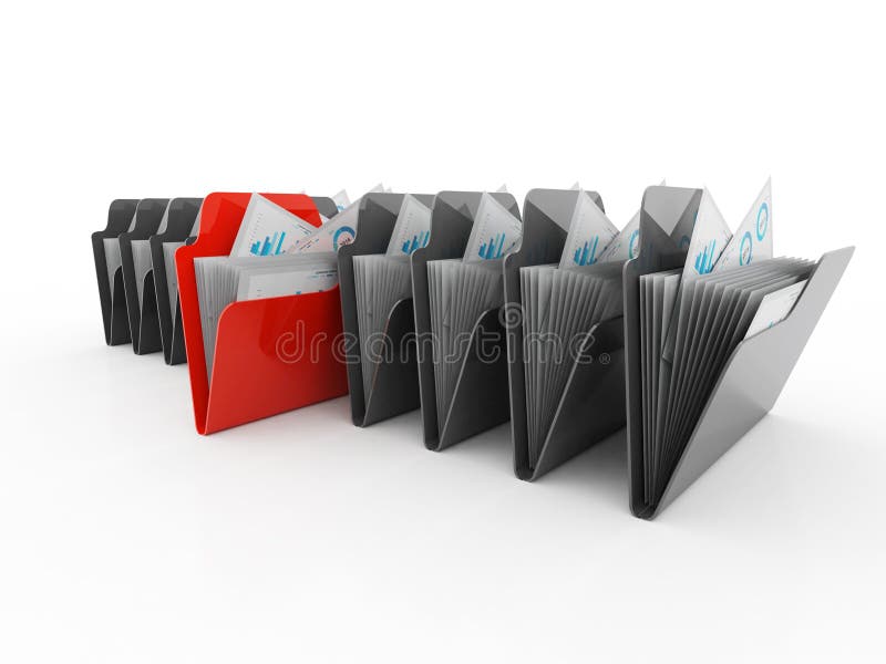 Folder. Open Folder with Papers 3d Render Stock Illustration ...