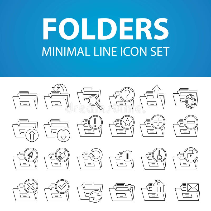Folder outline icon stock vector. Illustration of paper - 114555946