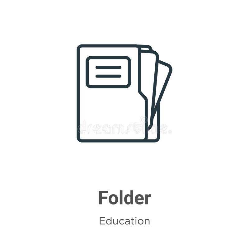 Folder Outline Vector Icon. Thin Line Black Folder Icon, Flat Vector ...