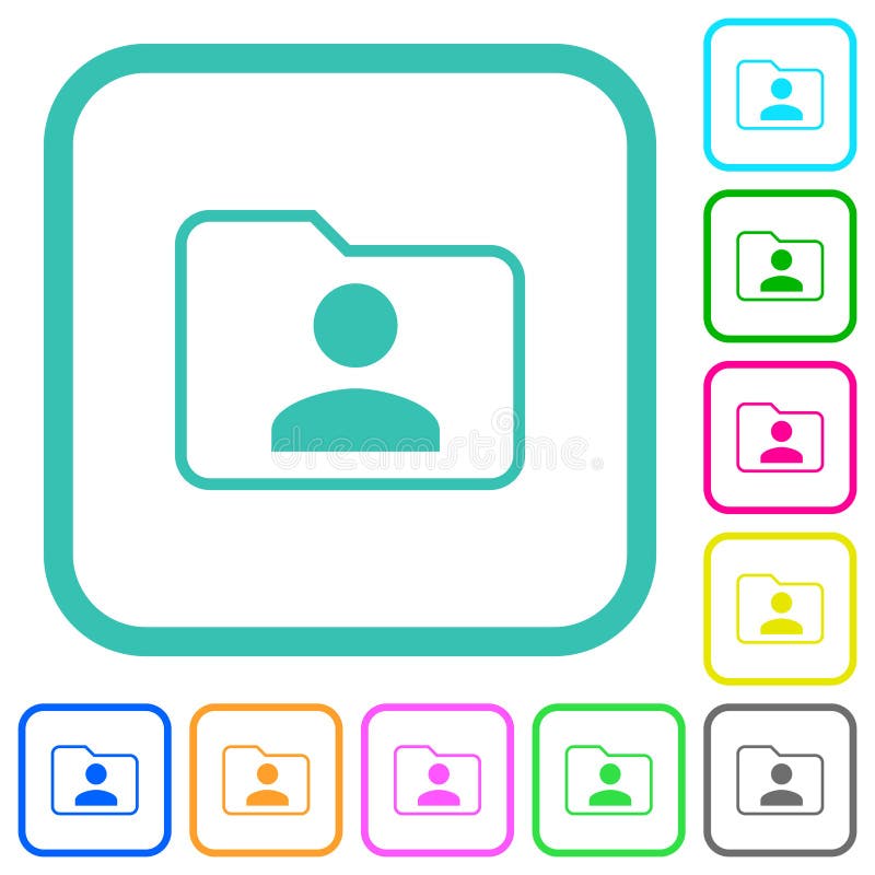 Folder Owner Vivid Colored Flat Icons Stock Vector - Illustration of ...