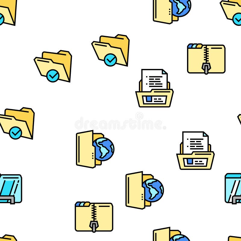Folder Paper Business File Empty Vector Seamless Pattern Stock ...