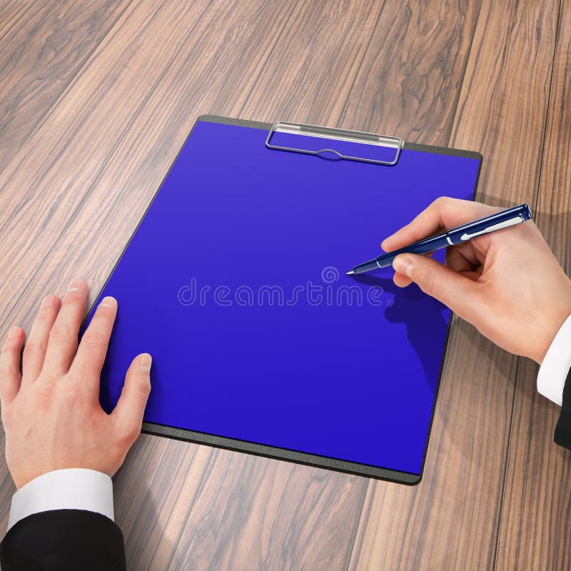 Folder with Paper and Pen, Business Concept Stock Illustration ...