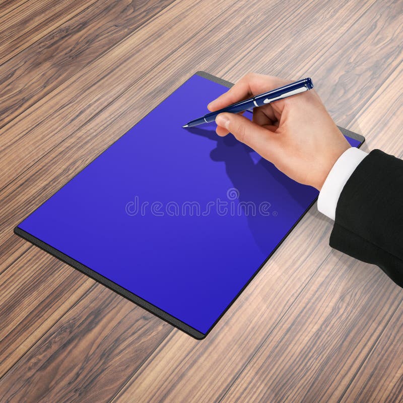 Folder with Paper and Pen, Business Concept Stock Illustration ...