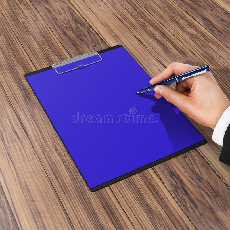 Folder with Paper and Pen, Business Concept Stock Illustration ...