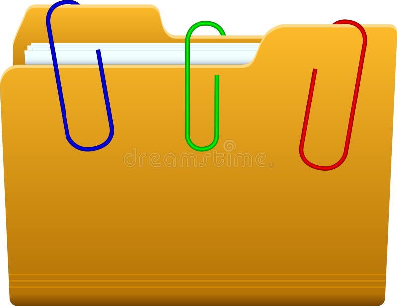 Folder with paperclip stock vector. Illustration of form - 29265157
