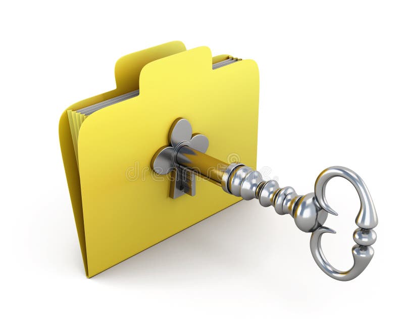 Folder for Papers with the Old Key Stock Illustration - Illustration of ...