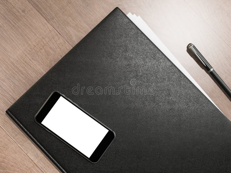 Folder for Papers on a Wooden Texture Stock Illustration - Illustration ...