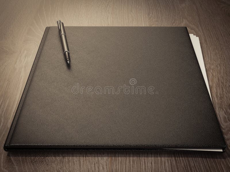 Folder for Papers on a Wooden Texture Stock Illustration - Illustration ...