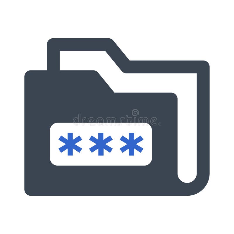 Folder password icon stock vector. Illustration of folder - 274944992