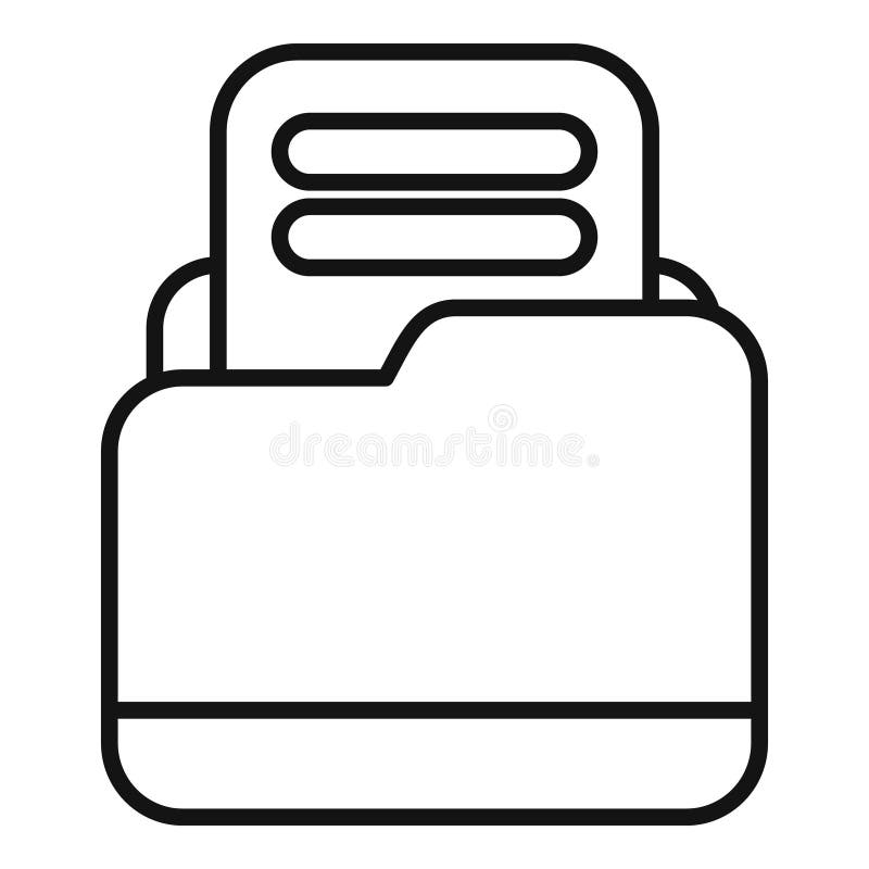 Folder Password Icon Outline Vector. Id Process Stock Illustration ...