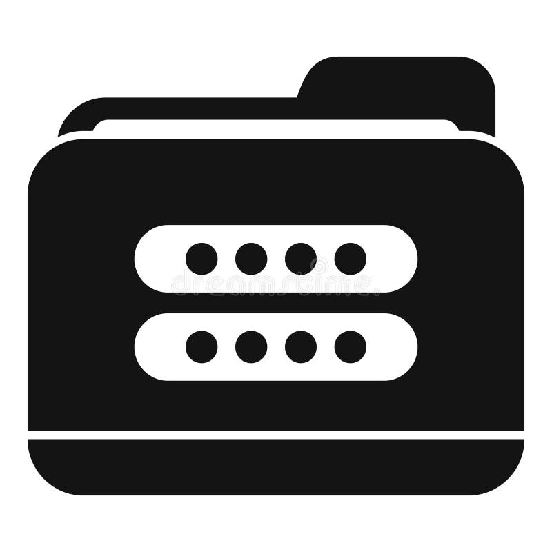 Folder Password Icon Simple Vector. Data Secure Stock Illustration ...