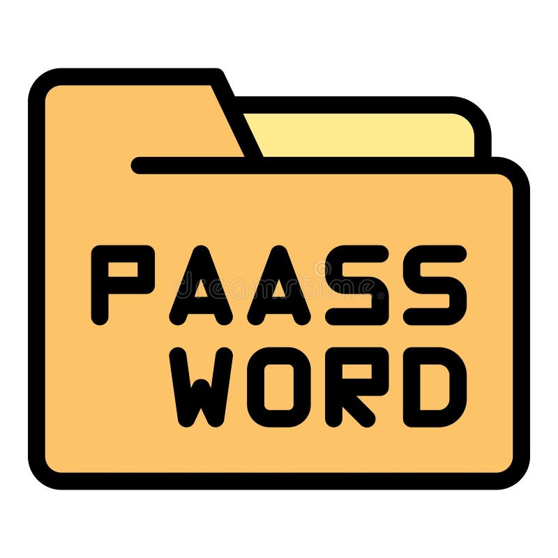 Folder Password Icon Vector Flat Stock Illustration - Illustration of ...