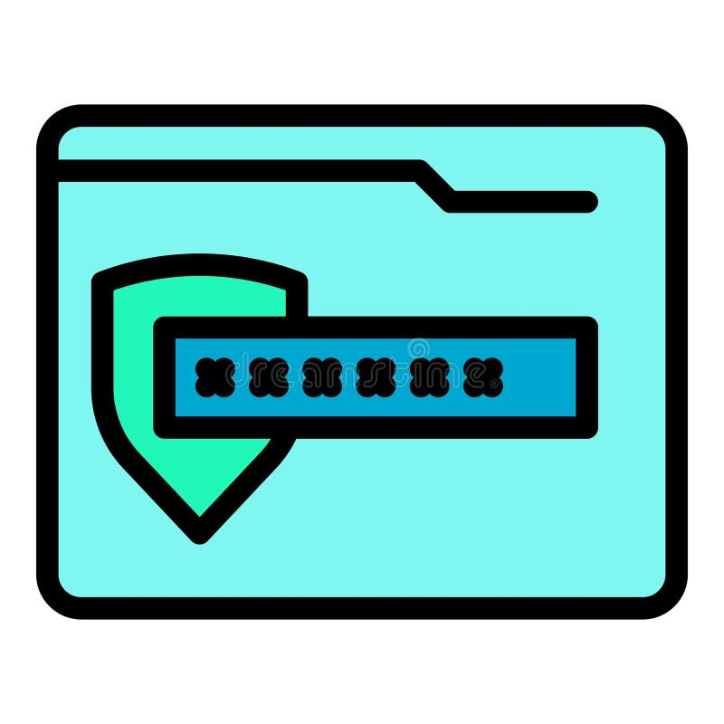 Folder Password Icon Vector Flat Stock Vector - Illustration of personal, folder: 284521336
