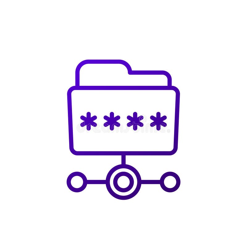 No Access To Folder Icon with Outline Stock Vector - Illustration of ...