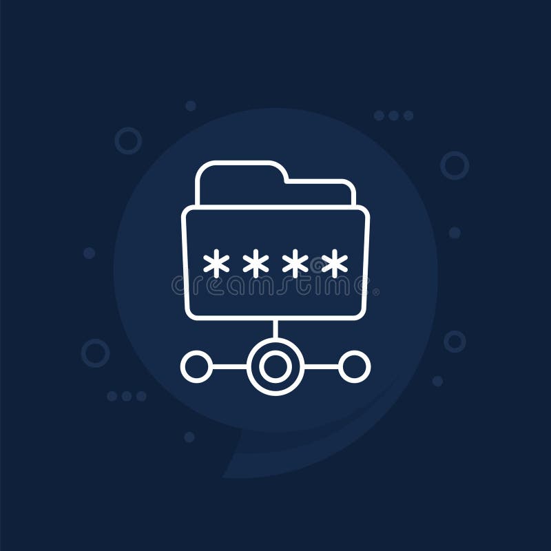 No Access To Folder Icon with Outline Stock Vector - Illustration of ...