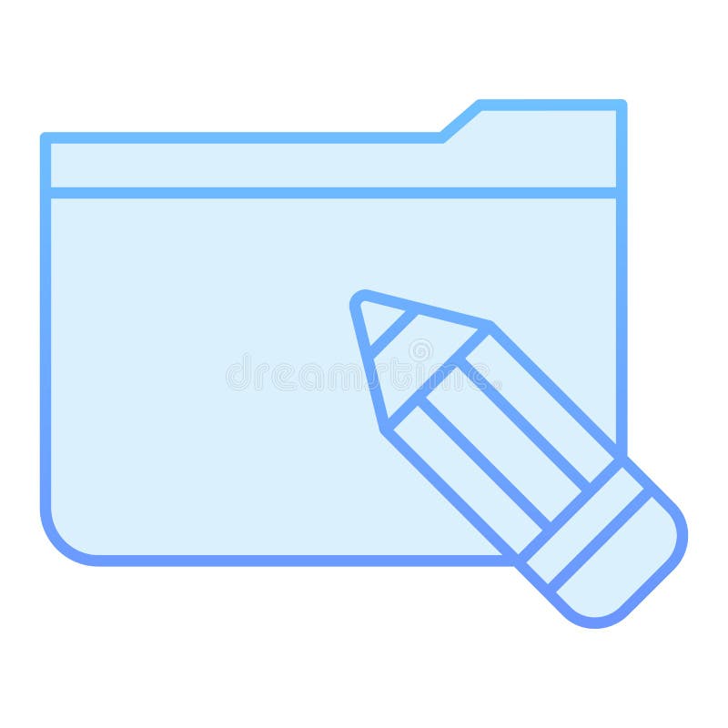 Folder with Pencil Thin Line Icon. Folder with Sketches Vector ...