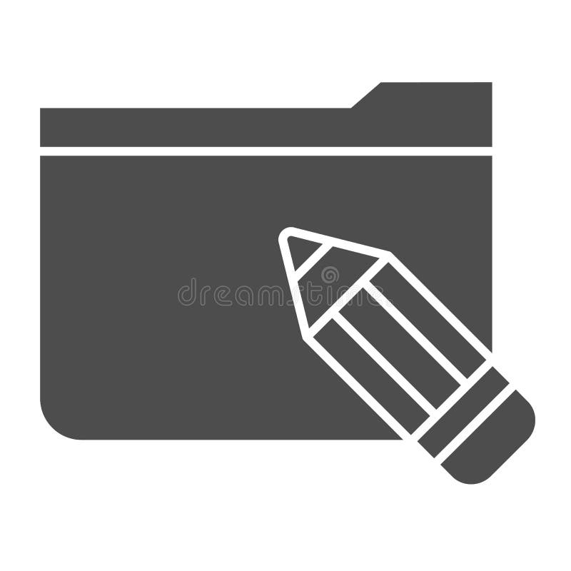 Folder with Pencil Flat Icon. Folder with Sketches Color Icons in ...