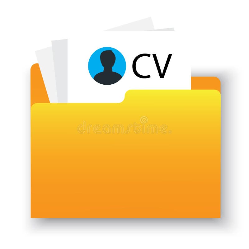 Folder with Personal Files. Resume Cv File. Vector Illustration Stock ...