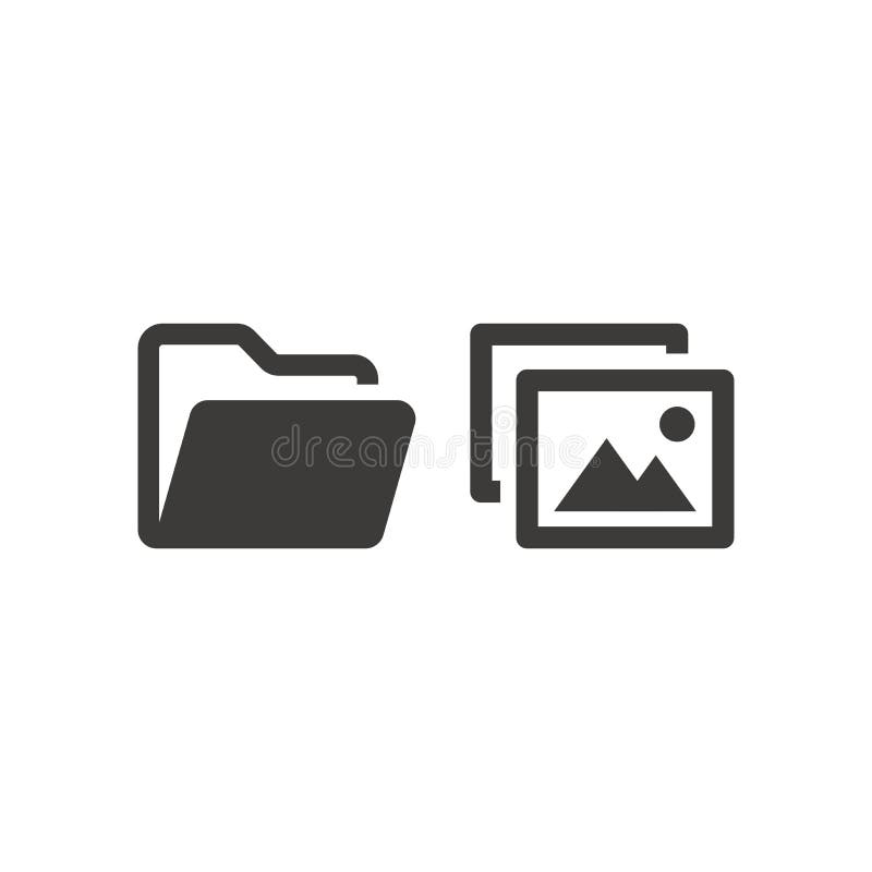Folder and Picture File Web Vector Icon Set Stock Vector - Illustration ...